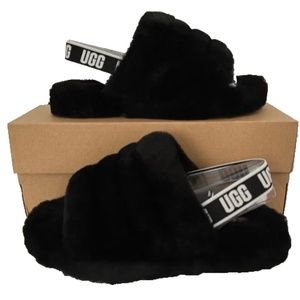 UGG | Shoes | New Ugg Womens Fluff Yeah Slide Black Slippers Slingback ...